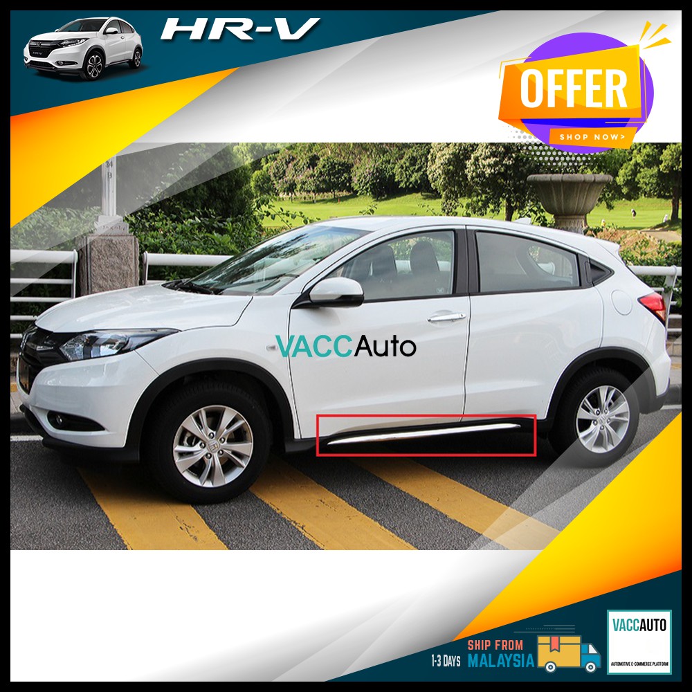 Honda HR-V Skirting Chrome Side Body Moulding Anticollision Trim HRV ...