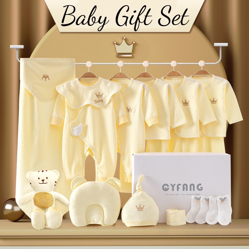 100% Cotton Newborn Baby Gift Set 20 Piece Set Baby Clothing Gift Box ...
