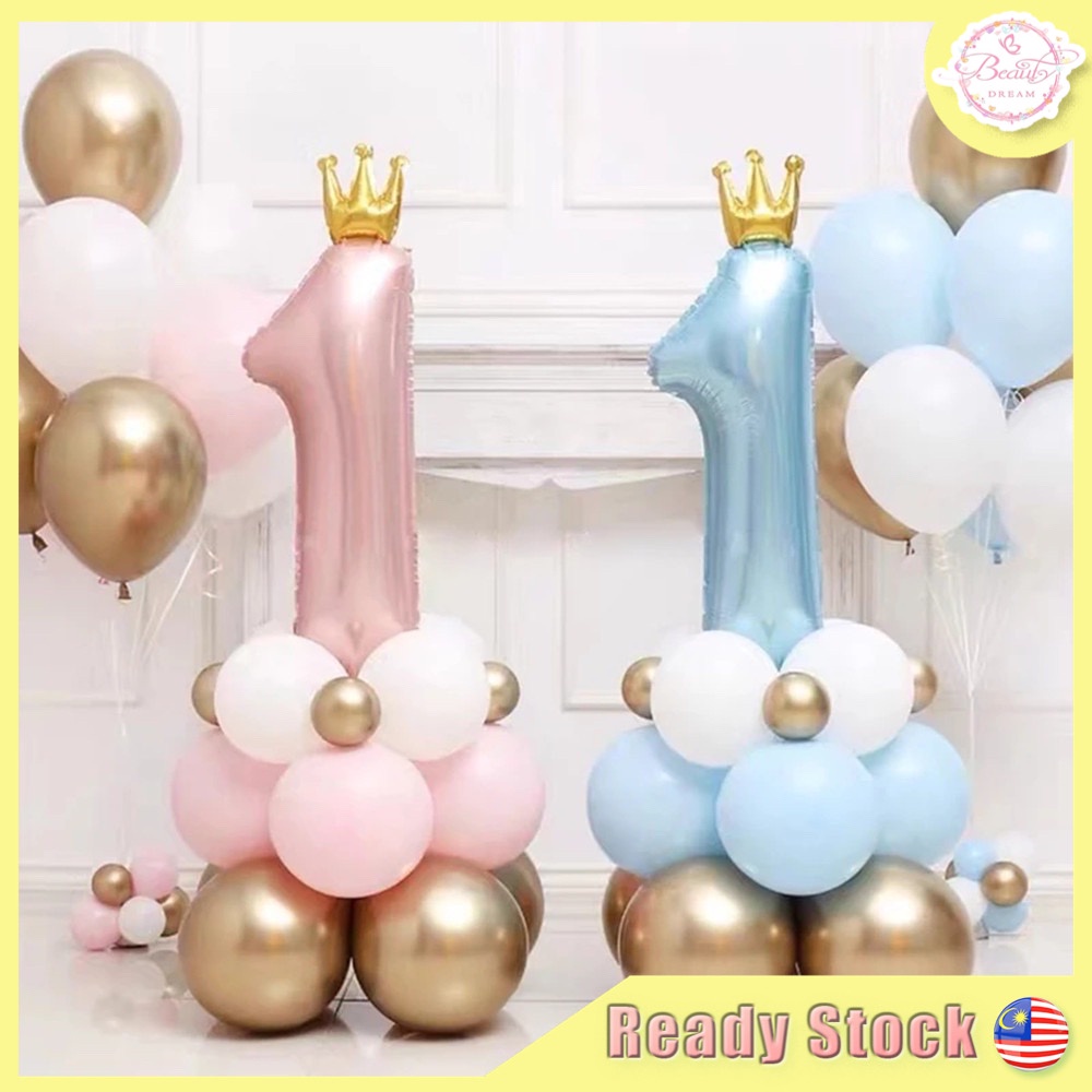 ⚡️Ready Stock⚡️36inch Number Balloon 1st Birthday Party Decoration Baby ...