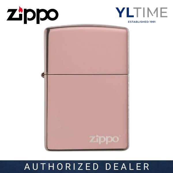 Zippo #49190ZL Rose Gold with Zippo Logo Lighter (100% Original & New ...