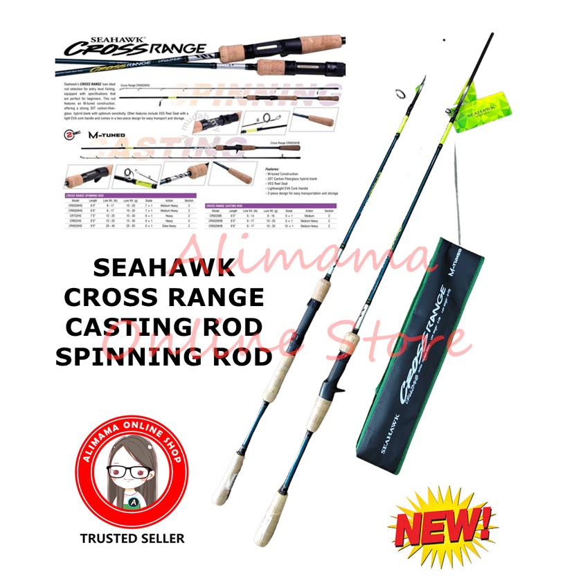 2022 SEAHAWK CROSS RANGE SPINNING CASTING MEDIUM HEAVY ROD (POS DALAM ...