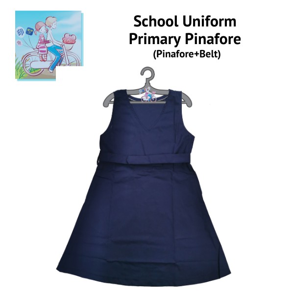 Primary School Girl Uniform Primary Pinafore (Pinafore+Belt) | Shopee ...