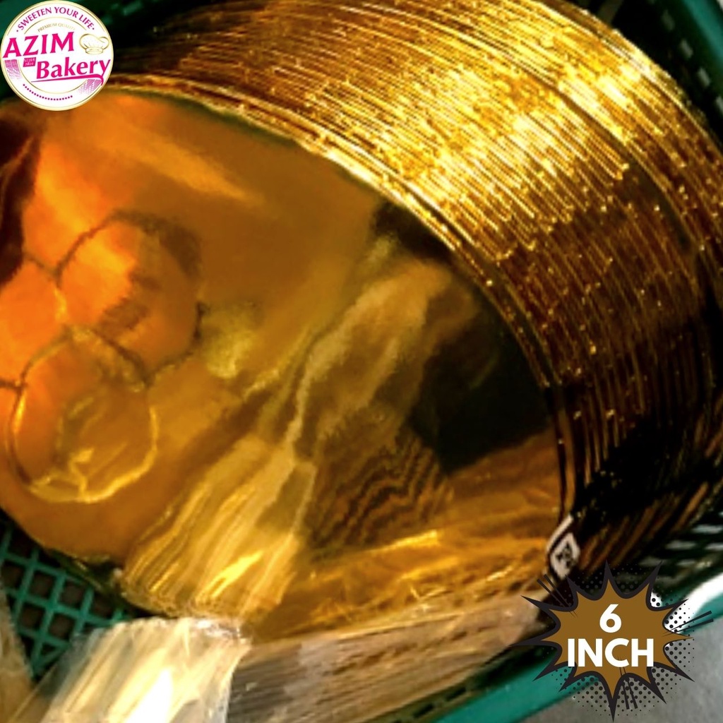 Gold Cake Board Round 6" (3pcs) Papan Kek Bulat Gold | Pelapik Kek ...