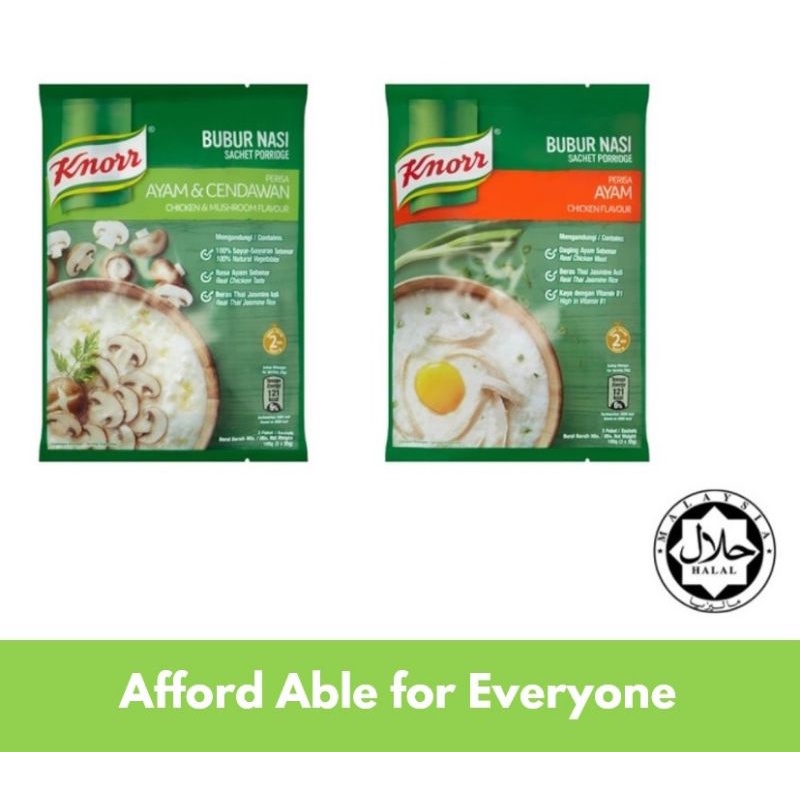 Knorr Porridge Chicken and Mushroom Chicken (Bubur/Nasi Air) | Shopee ...