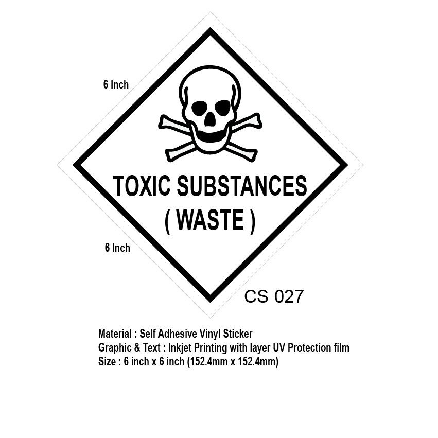 Signage VSAFEMKT 6pcs Flammable Hazard Signs Chemical waste sticker ...
