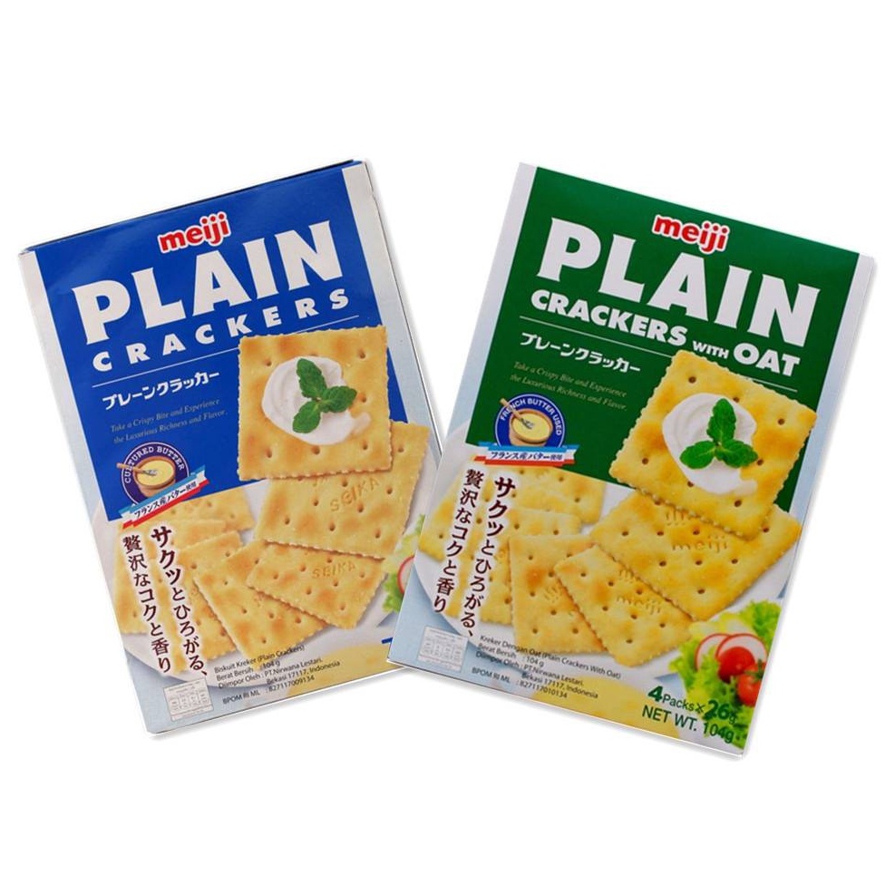 Meiji Plain Crackers Biscuits Oats Japan (Original / Oats) Meiji ...