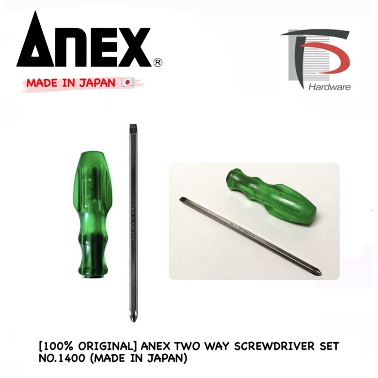 [100% ORIGINAL] ANEX TWO WAY SCREWDRIVER SET NO.1400 (MADE IN JAPAN ...
