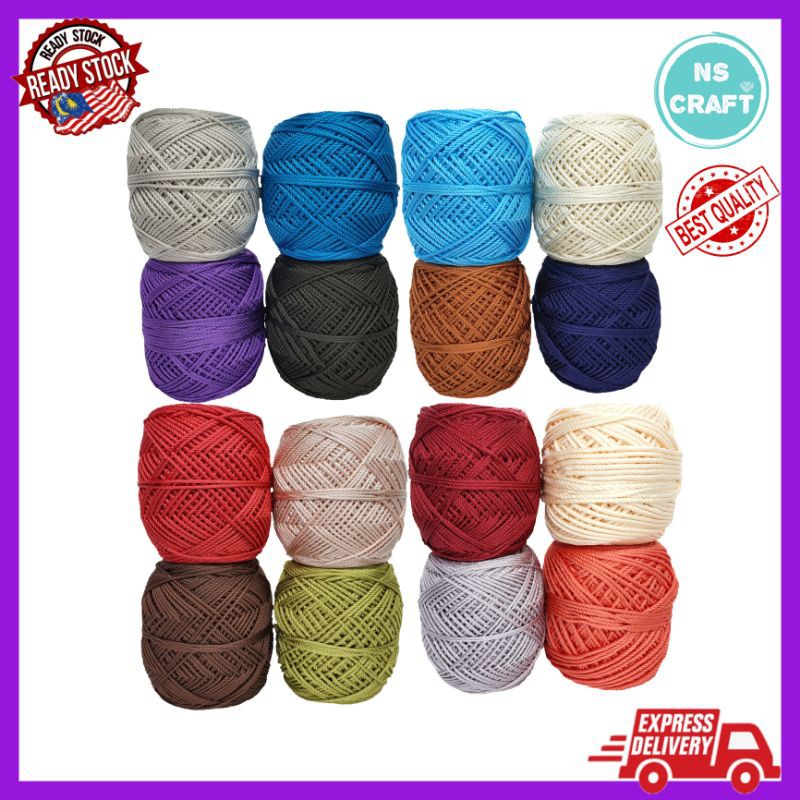 Benang Poly Indo polyester crochet knitting yarn Poly kilap D27 ...