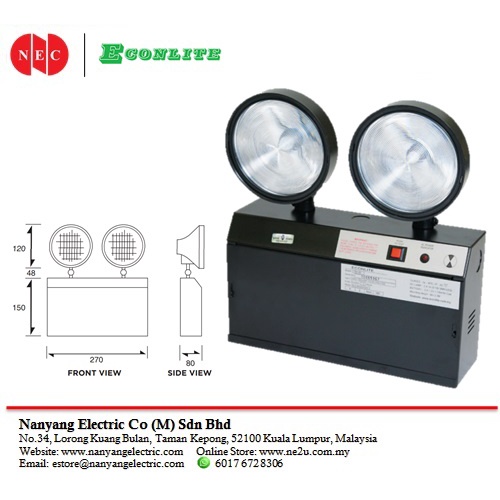 Econlite LED-60 Twin Lamp 2 X 5 White LED Emergency Light | Shopee Malaysia