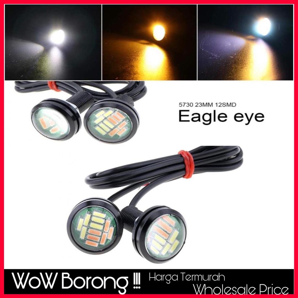 Eagle Eye 12 LED High Power Fog Lamp Dual Color Signal White yellow 12V ...