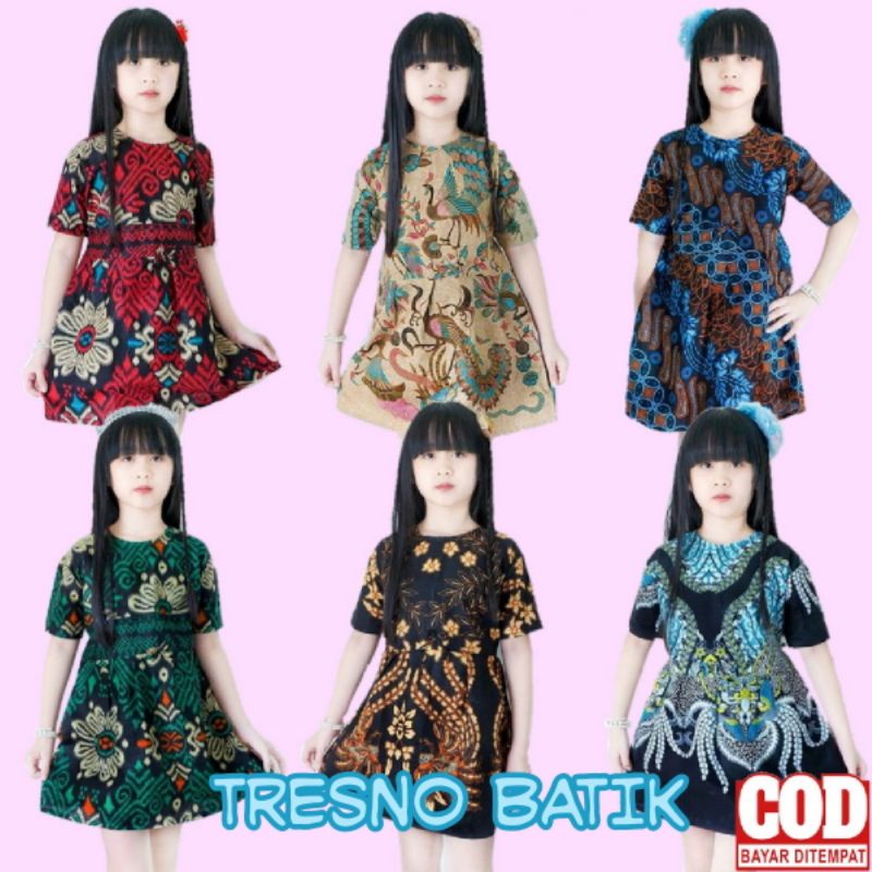 Children's batik dresses 2 to 10 years old - Girls' batik clothes ...