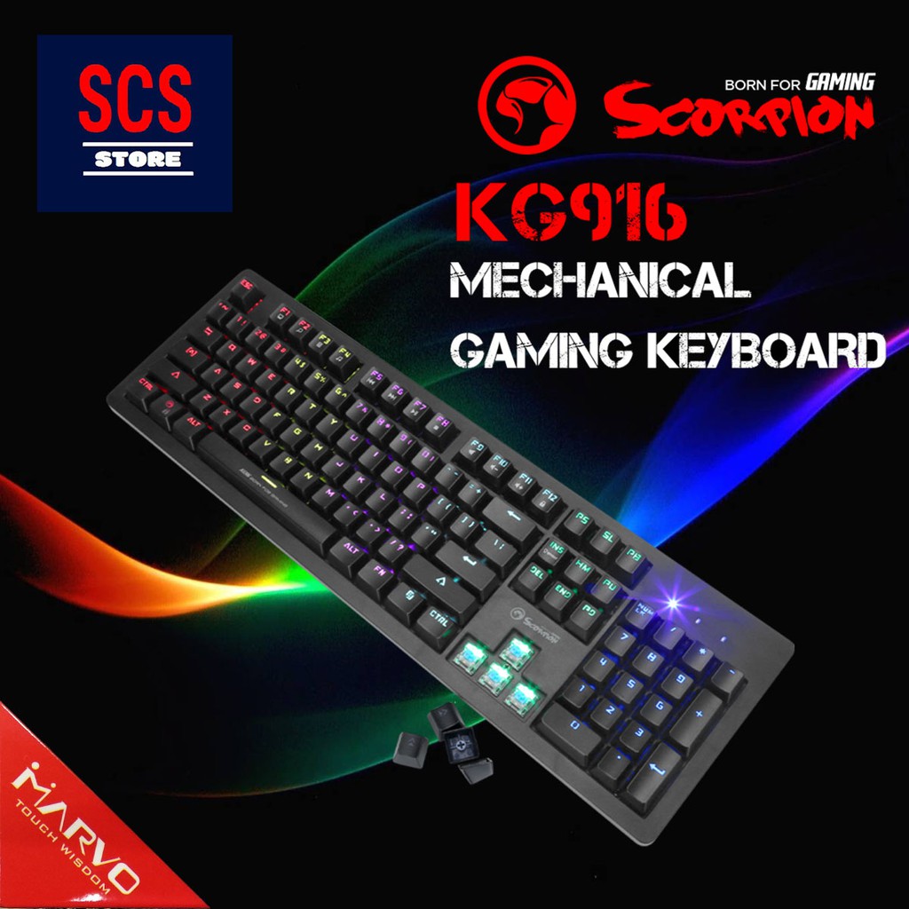 Marvo KG916 114Keys Anti-Ghosting Mechanical Gaming Keyboard | Shopee ...
