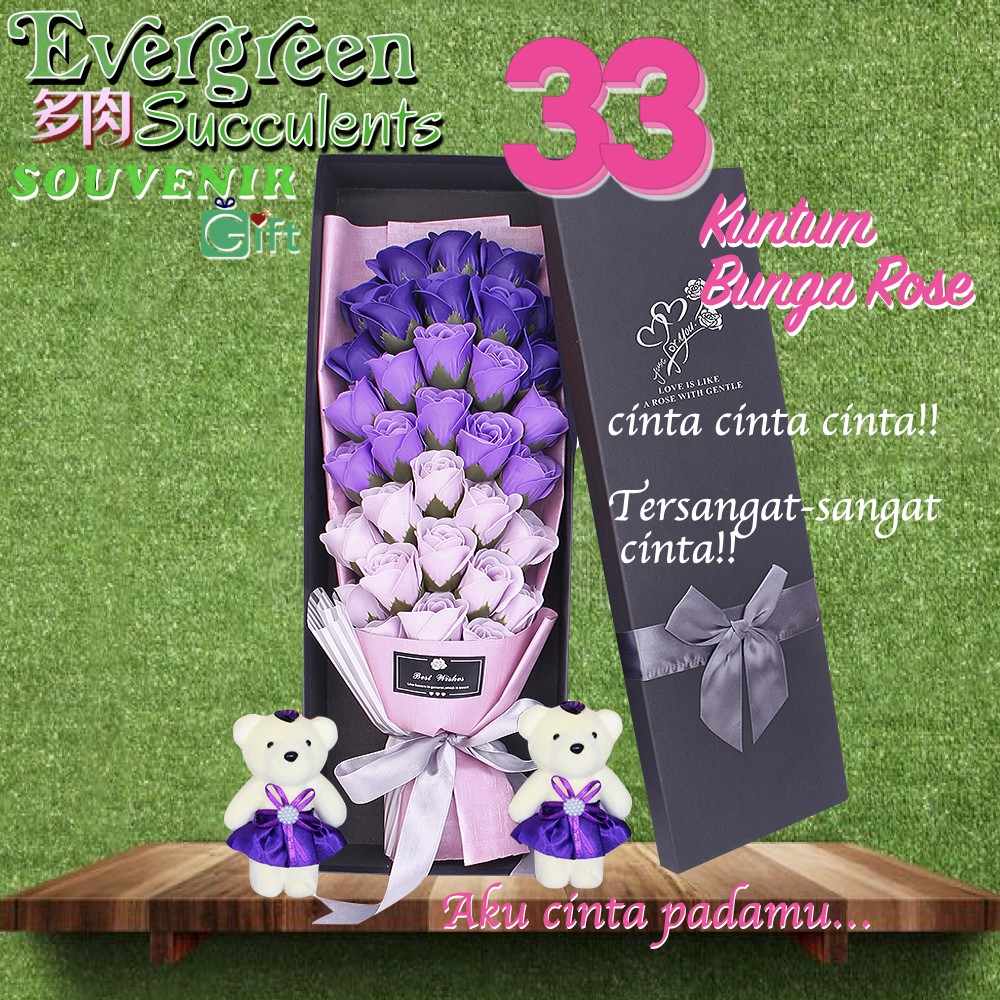 Rose bouquet flower Gift, Sejambak bunga mawar sedang mekar ,33玫瑰礼盒 ...