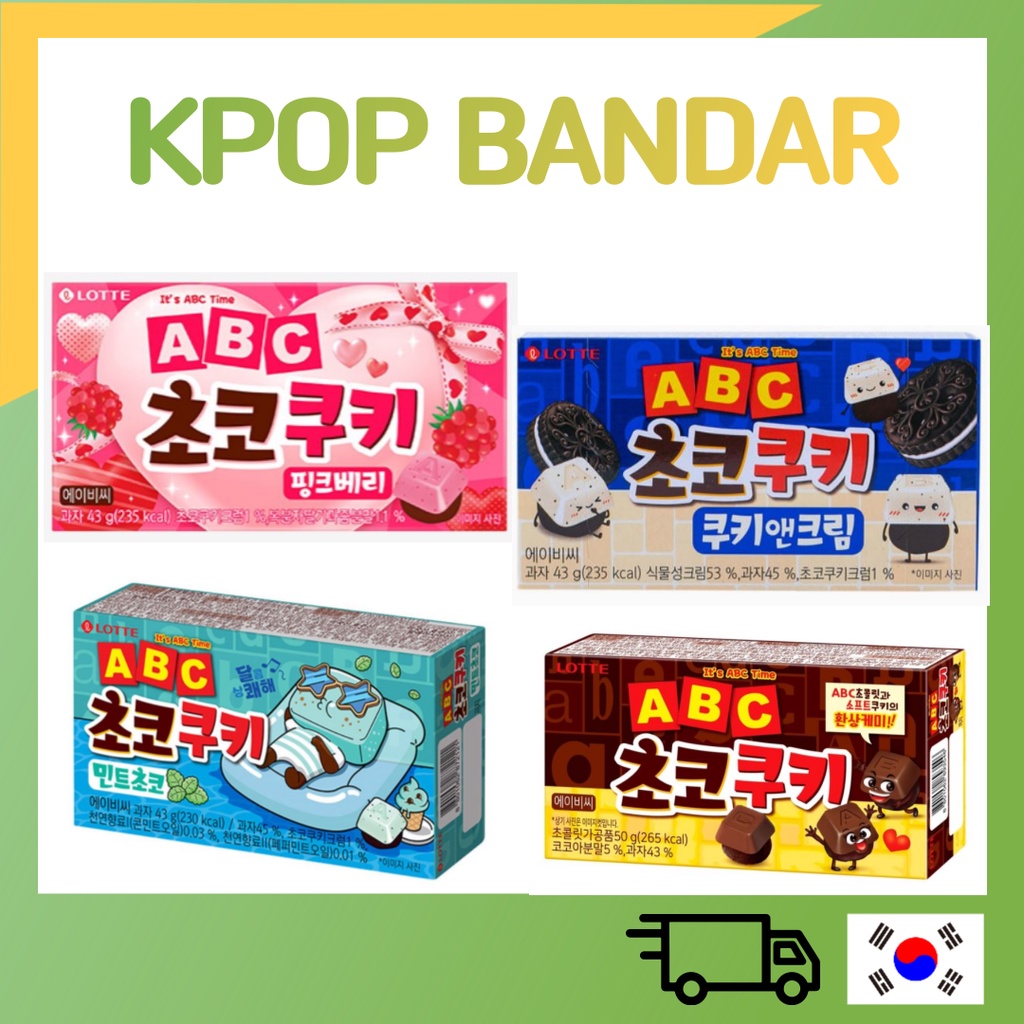 [Lotte] ABC Choco Cookie 4 Options Korean Snack ( Original, Cookie ...
