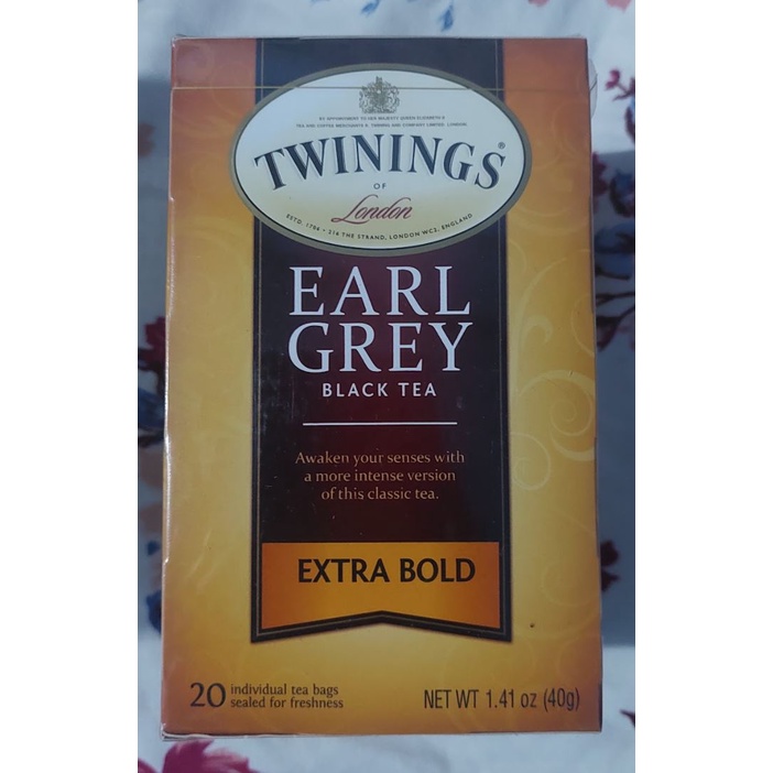 Twinings Earl Grey Extra Bold Tea (20 Tea Bags, Black Tea, Imported ...
