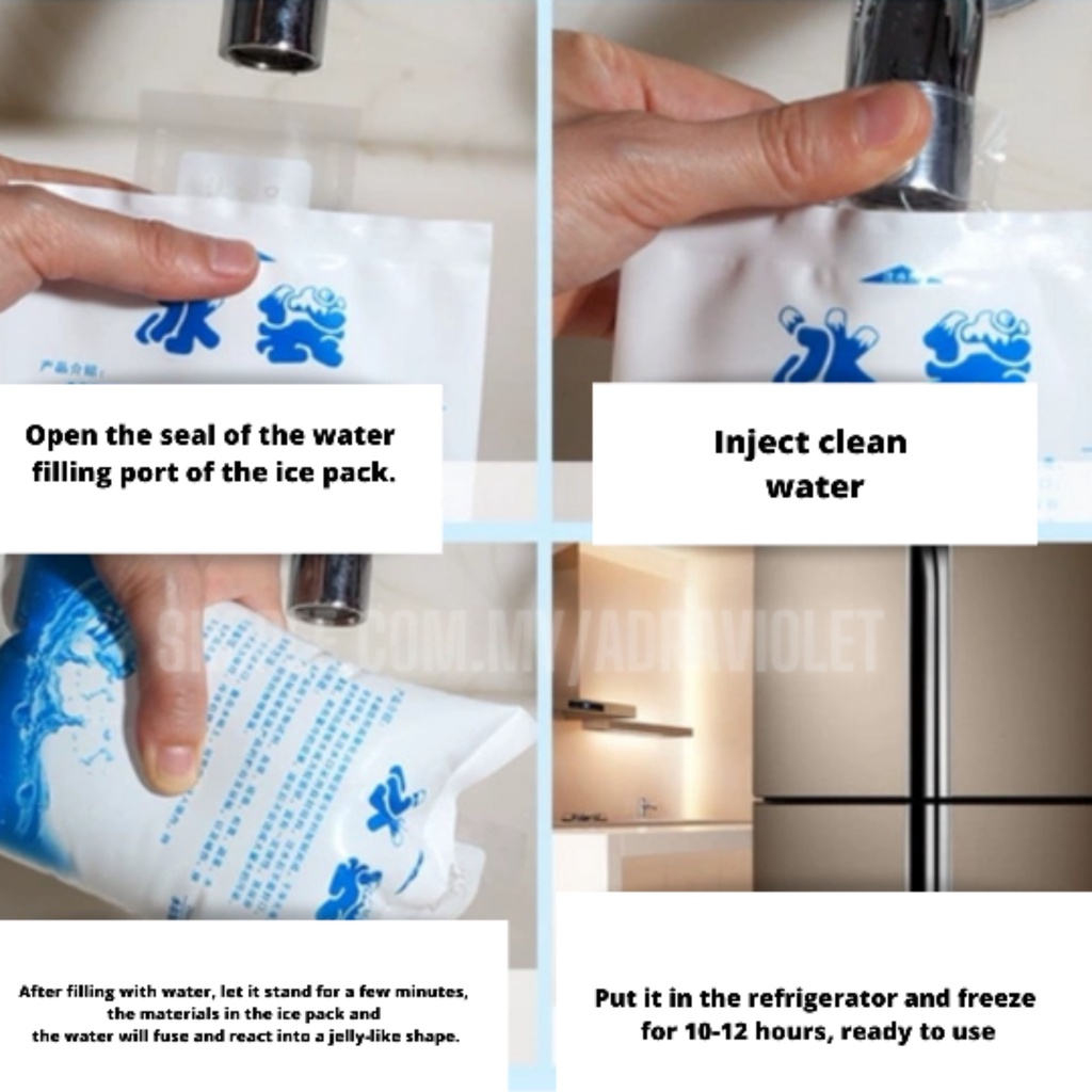 3pcs Reusable Ice Pad For Breastmilk & Frozen food Ais Pack Mini Air ...