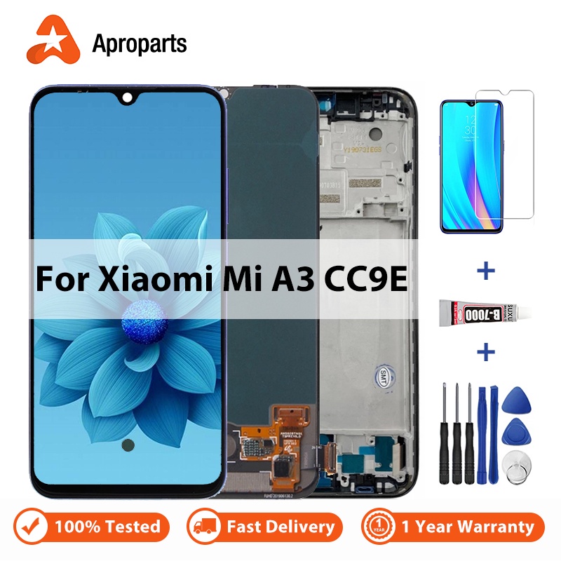LCD For Xiaomi Mi A3 CC9E M1906F9SH M1906F9S Touch Screen Display Assembly With Frame ...