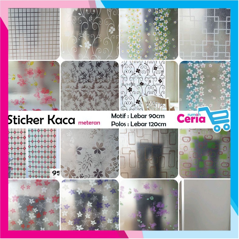 House WINDOW GLASS STICKER / SANDBLAST GLASS STICKER PREMIUM MOTIF ...