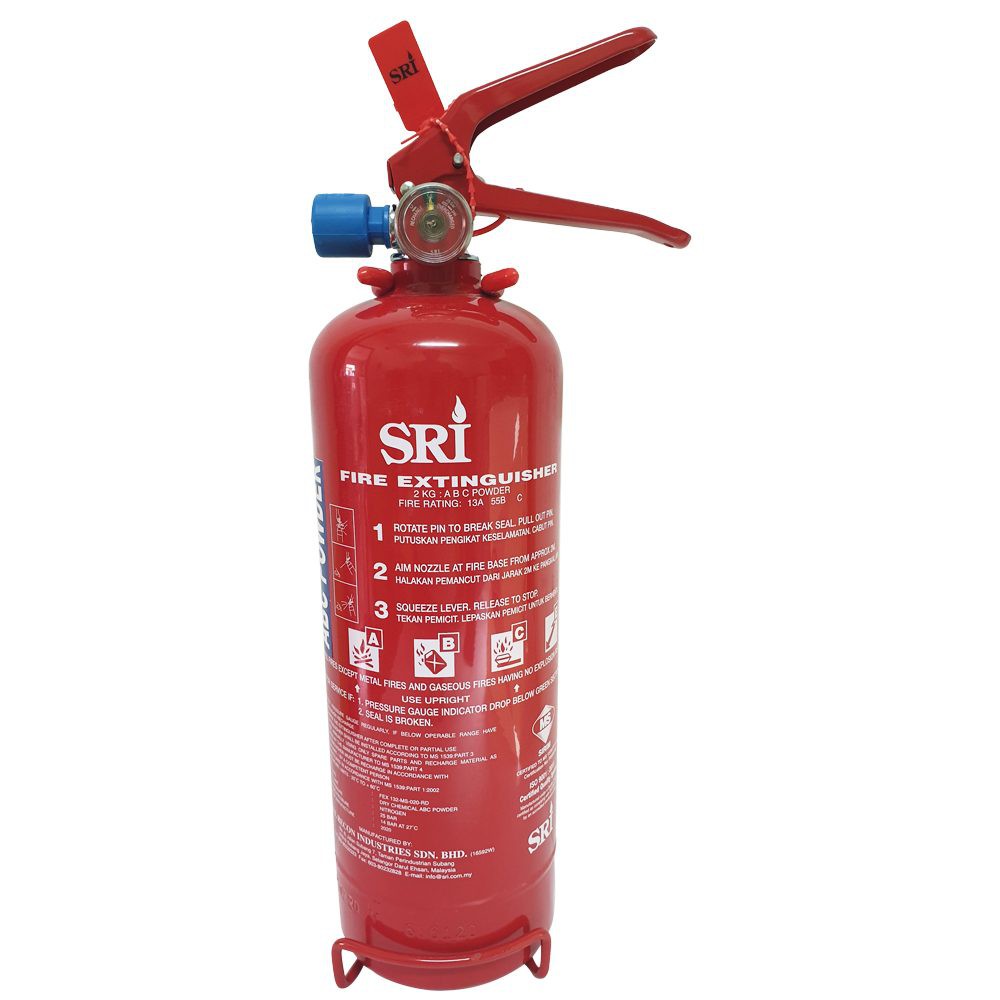 SRI PORTABLE FIRE EXTINGUISHER DRY POWDER - 2kg (untuk kegunaan kereta ...