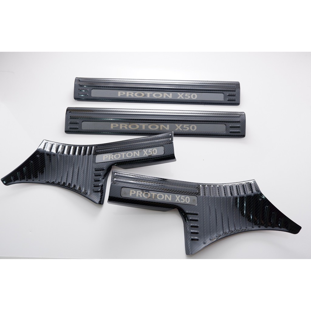 Proton X50 side sill step plate 1 set 8 pcs (Stainless Steel)(Carbon ...