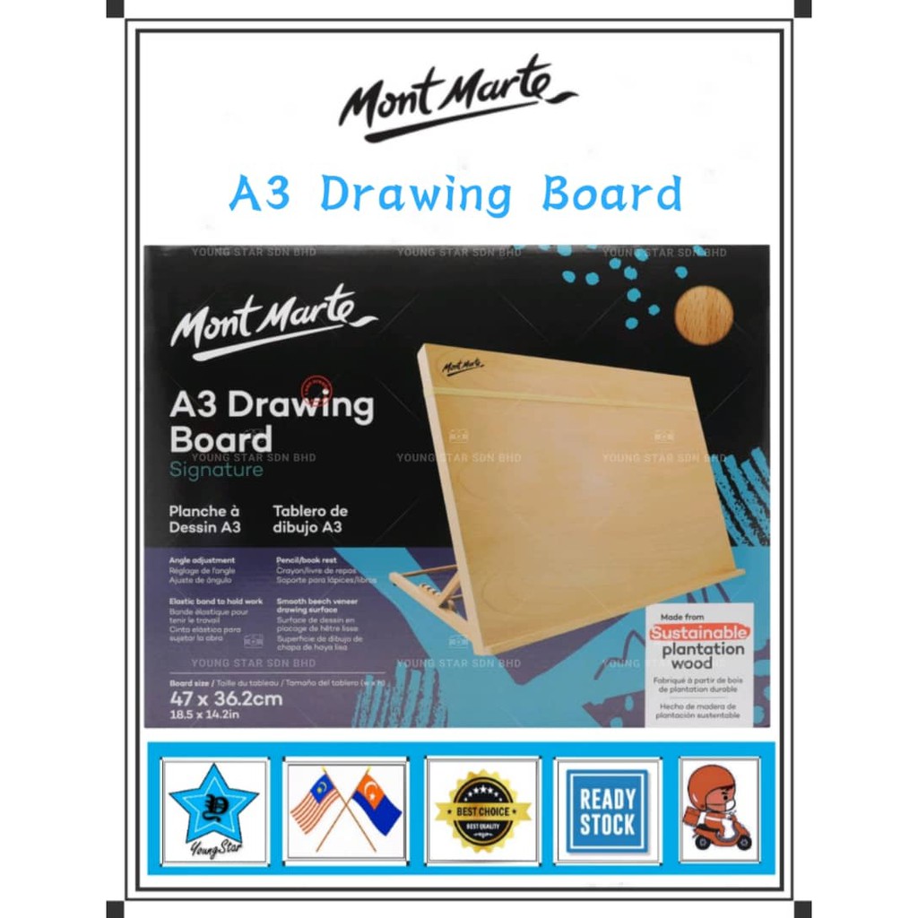 Mont Marte Signature Drawing Board A3 (18.5 x 14.2in) | Shopee Malaysia