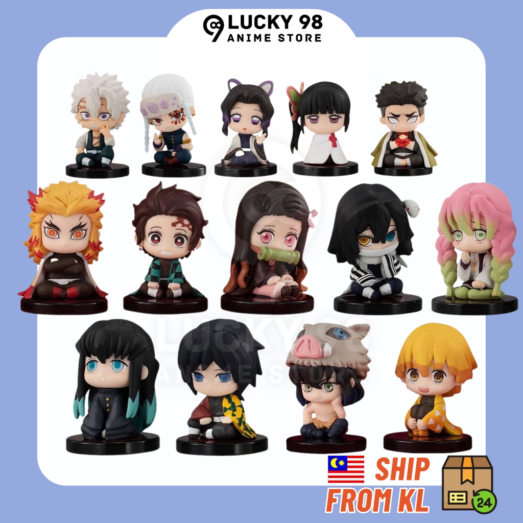 Demon Slayer Mini Figure Tanjiro Nezuko Zenitsu Inosuke Rengoku Giyu ...