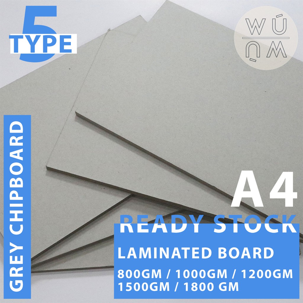 [READY STOCK] A4 Grey Chipboard Laminated Paper Board Hardcover board ...