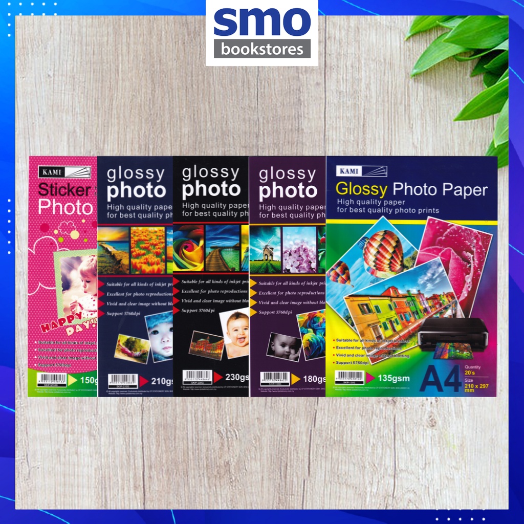 KAMI A4 SIZE STICKER PHOTO PAPER & GLOSSY PHOTO PAPER | Shopee Malaysia