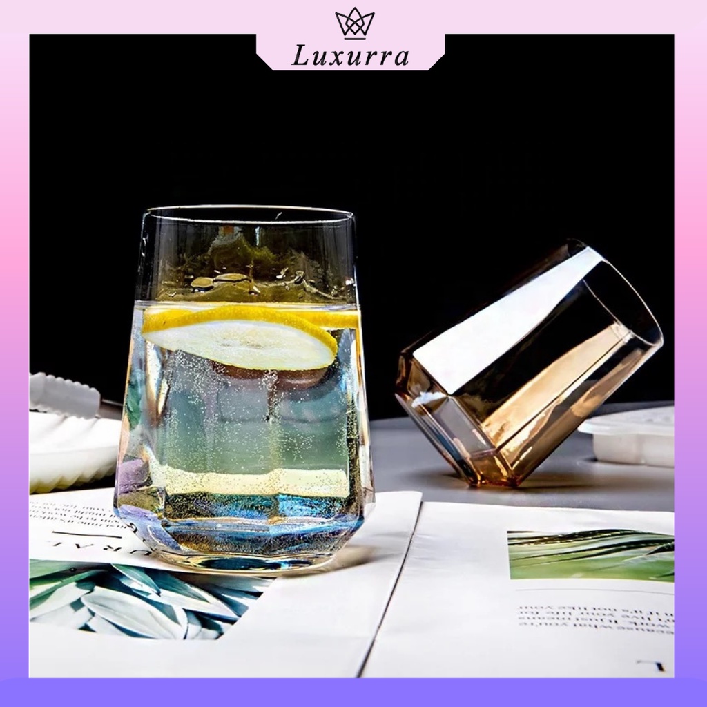 [READY STOCK] Insta Style Hexagon Glass Ais Americano Latte Kopi Teh ...