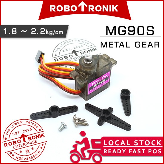 MG90S Micro Servo Motor (Fully Metal Gear) 180° - Compatible TowerPro ...