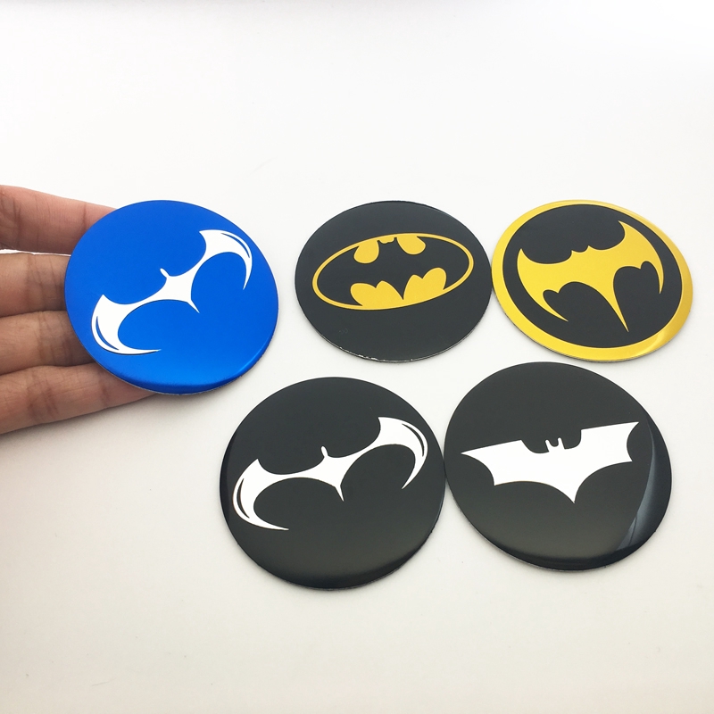 4pcs 56mm 3D Aluminum Batman logo Car Wheel Center Hub Cap Badge Emblem ...
