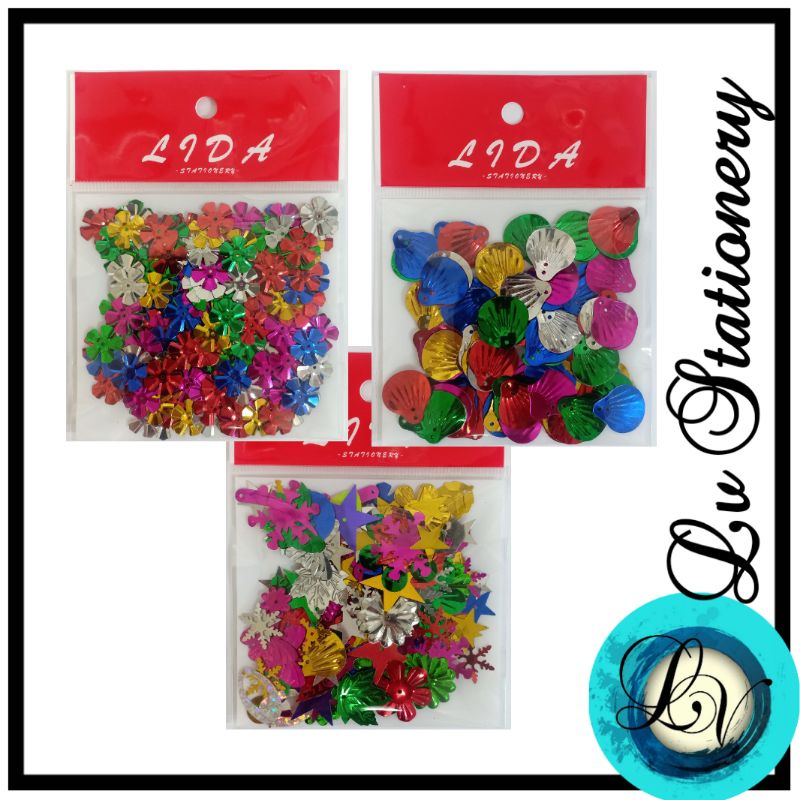 【LV】DIY Metalic Laser Craft Sequins Art & Craft Material Mix Pattern ...