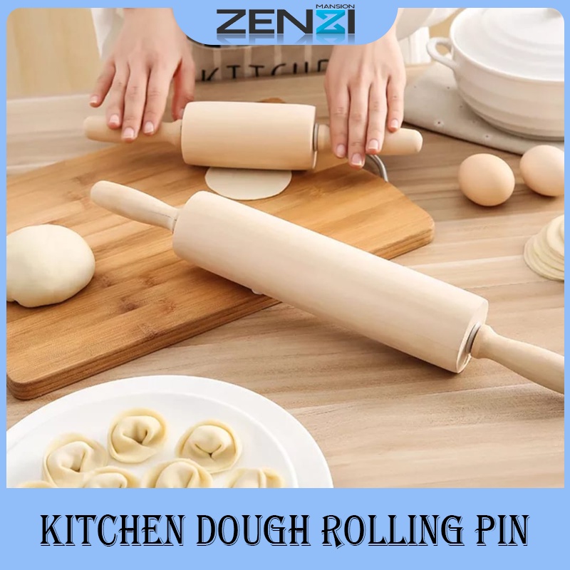 [ 42CM x 4CM ] Movable Stick Kitchen Dough Bakery Rolling Pin / Kayu ...