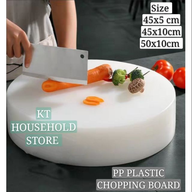 KT XL round chopping board cutting /papan pemotong plastic pp White polypropylene(Pp) | Shopee ...