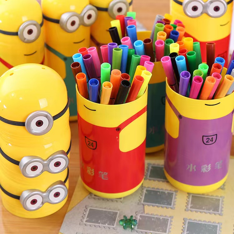 Minion Watercolor Pen Set 12,24 and 36 Colors Brushes Color Painting ...