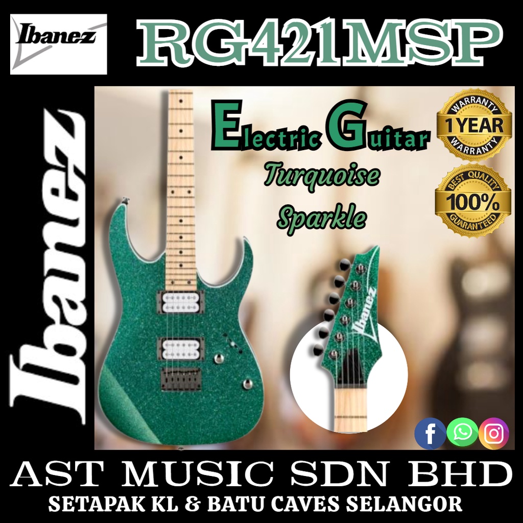 Ibanez RG421MSP RG Series Solid Body Electric Guitar - Turquoise ...