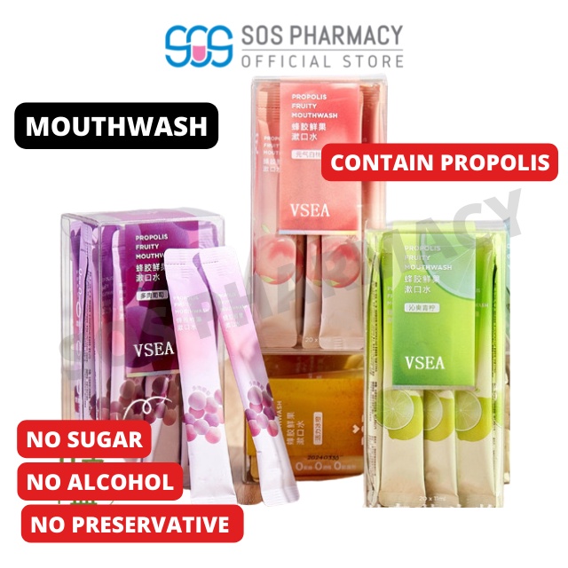 VSEA Propolis Fruity Mouth Wash 11mL (Grape/Lime/Orange/Peach) VSEA ...