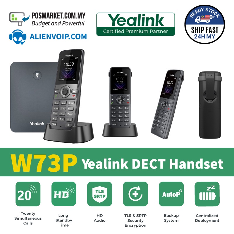 Yealink W73P DECT Phone System Sistem Telefon DECT Tanpa Wayar | Shopee Malaysia