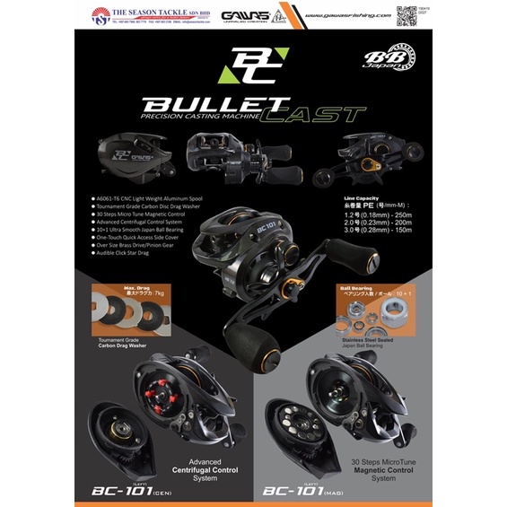 GAWAS REEL BULLET CAST BC 101 (CEN)&(MAG) | Shopee Malaysia