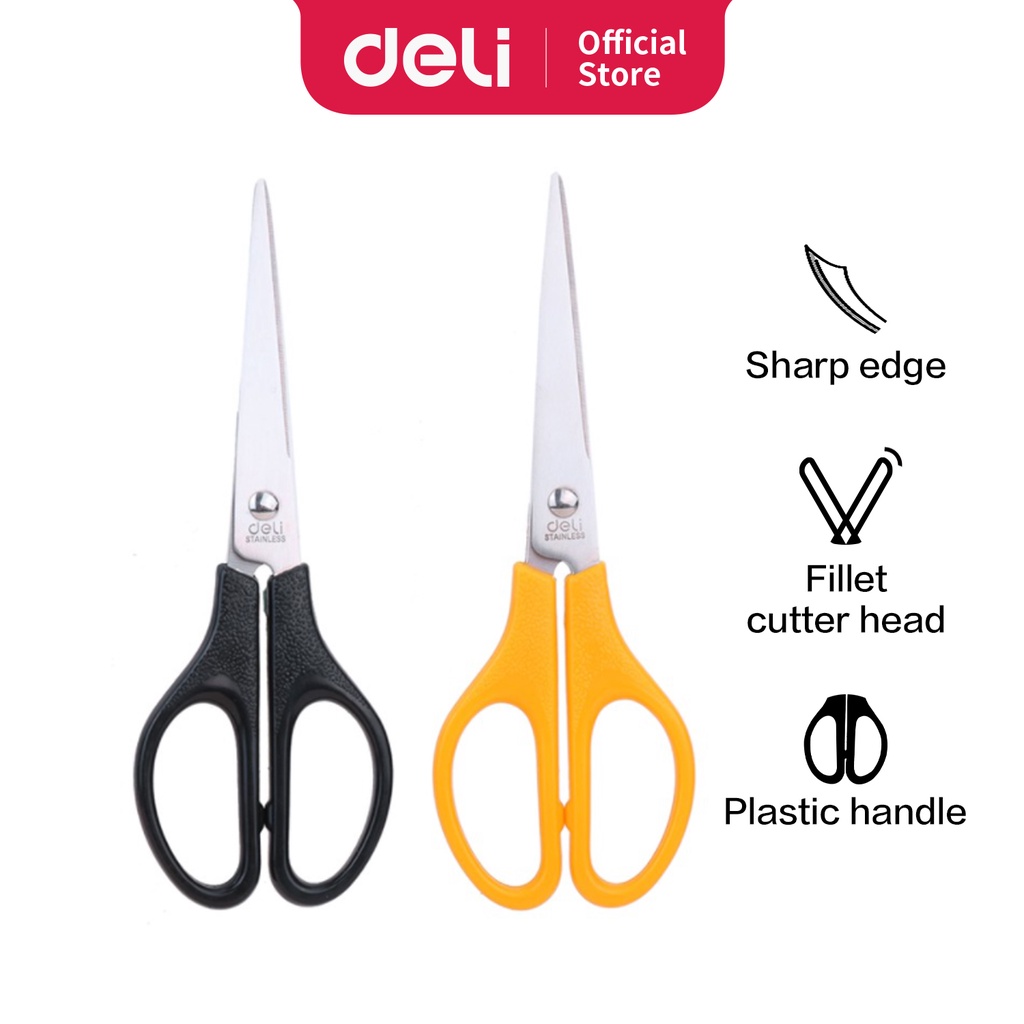 Deli Scissors 0603 Stainless Steel Blade 170*60mm 6 3/5" | Shopee Malaysia