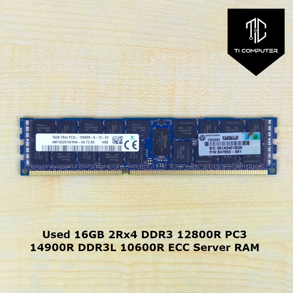 Used 16GB 2Rx4 DDR3 12800R PC3 14900R DDR3L 10600R ECC Server RAM ...