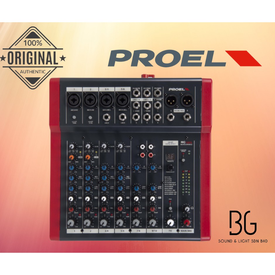PROEL MQ10FX Compact 10 Channels Audio Mixer with FX (MQ10 FX) | Shopee ...