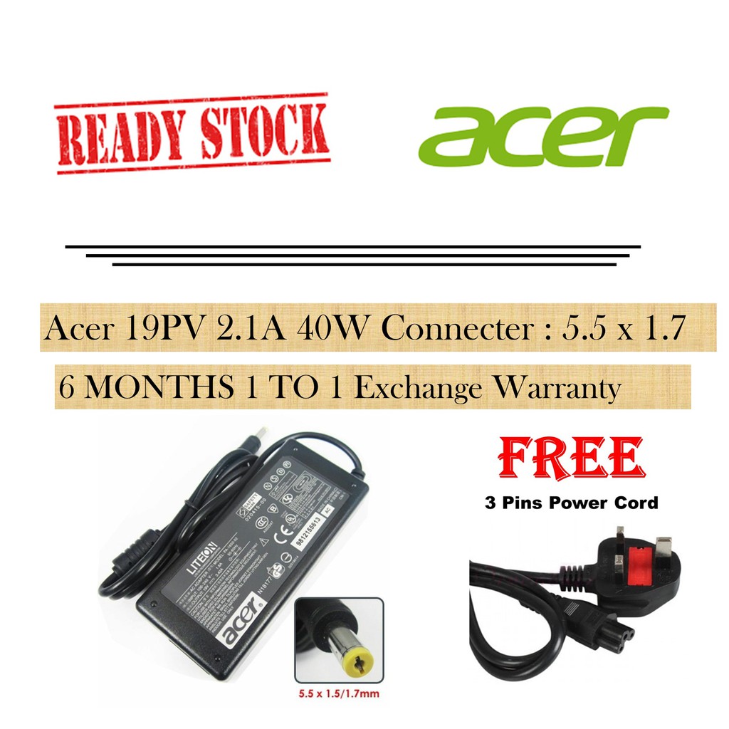 Acer Adapter 5.5*1.7mm E1-521, E1-522 Laptop Charger Adapter | Shopee ...