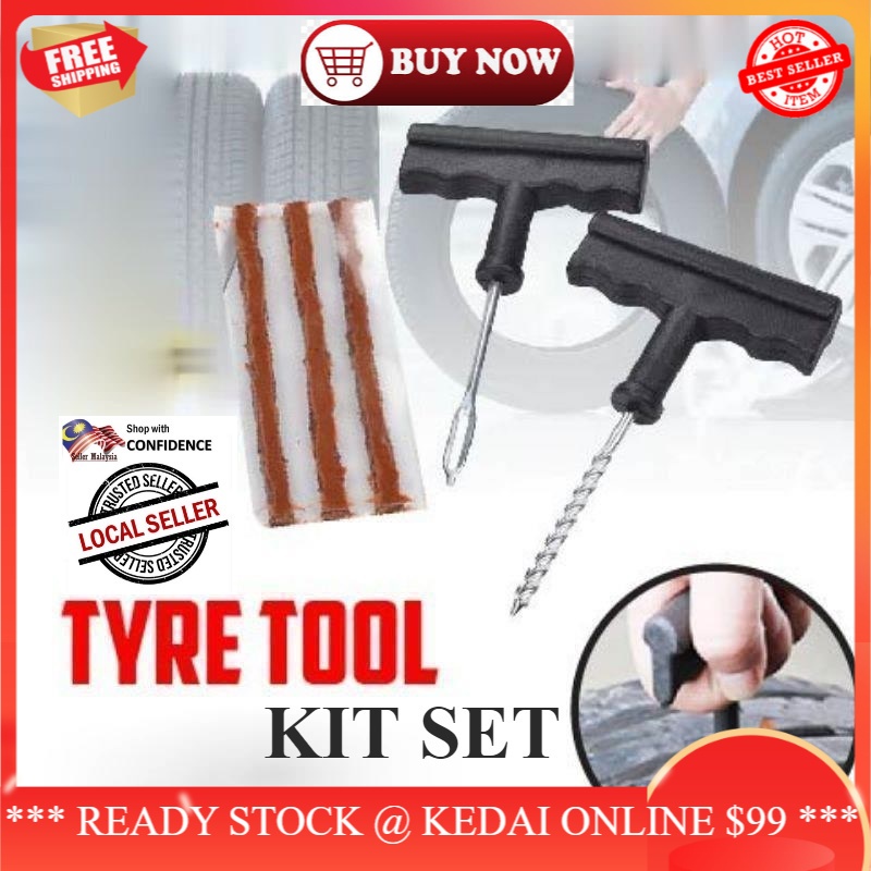 🇲🇾 Tubeless Tire Repair Kit / Cacing Tayar / Set Lengkap Tayar Bocor ...