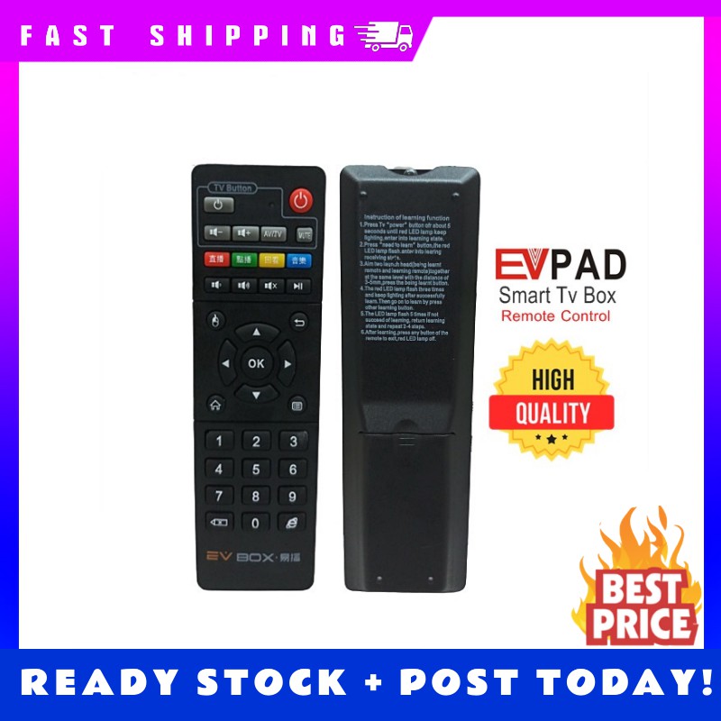 💥READY STOCK💥 EVPAD Tv Box Remote Control for EVPAD 5S / 5P / 3S / 3 ...