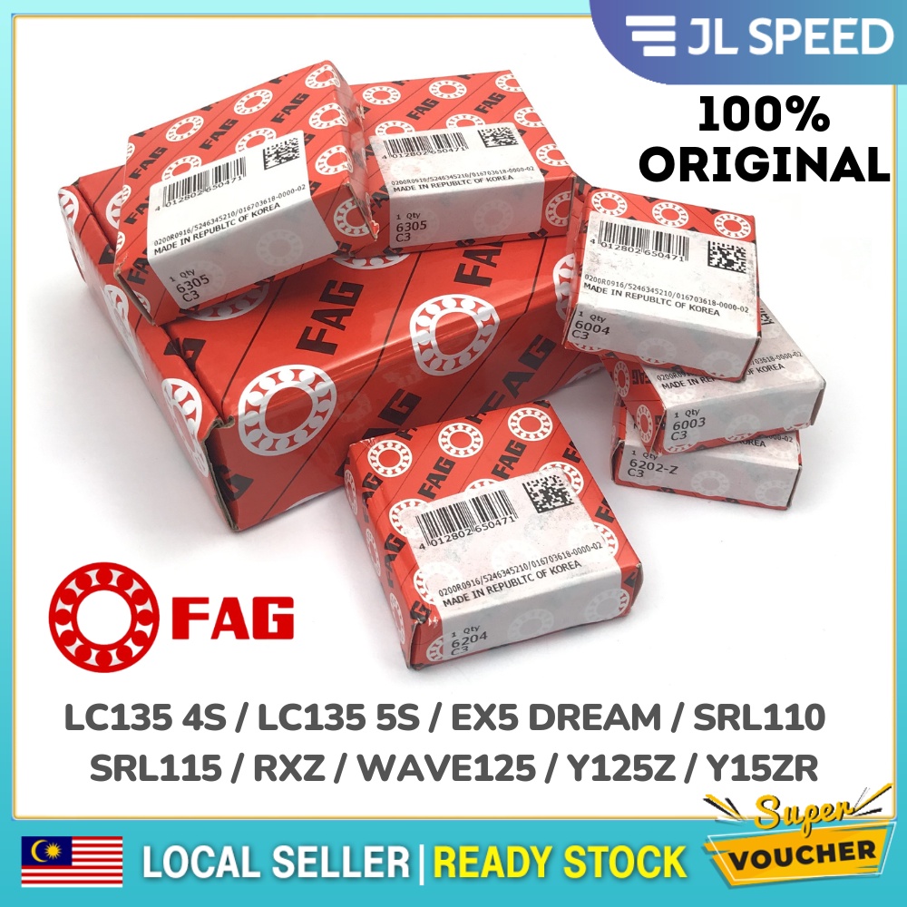 (100% ORIGINAL) FAG C3 ENGINE BEARING FULL SET LC135 4S 5S Y15 Y15ZR ...