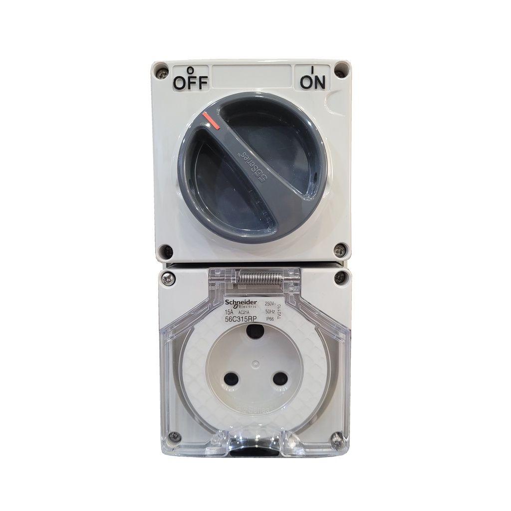 Schneider 56 Series IP66 Single Pole 15A 3Pin Switch Socket | Shopee ...