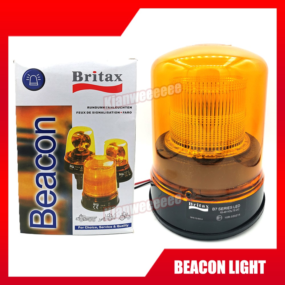 Britax Type LED Beacon Light Lamp AMBER 12V 24V Compatible | Shopee ...
