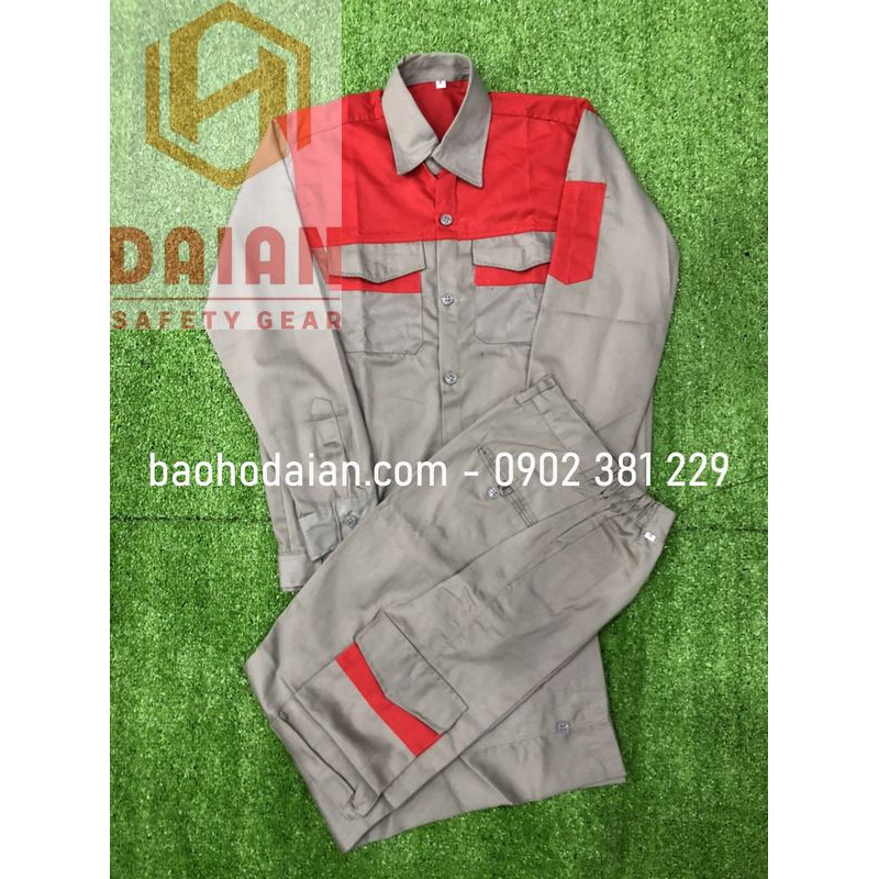Labor protective clothes with red and soil-colored box bag - M12 ...