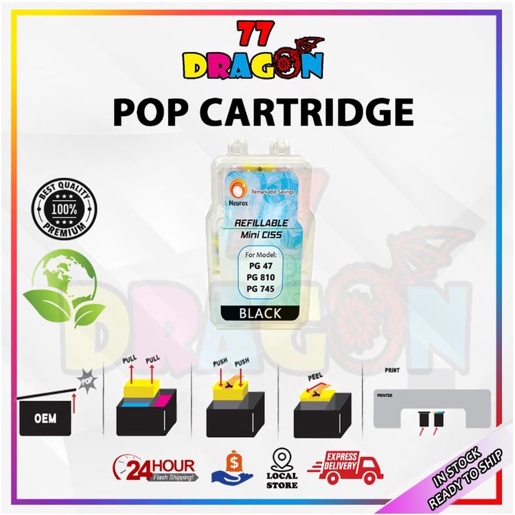 Pop Cartridge - Canon PG-810 PG810 PG 810 PG-810XL PG810XL PG 810XL for ...
